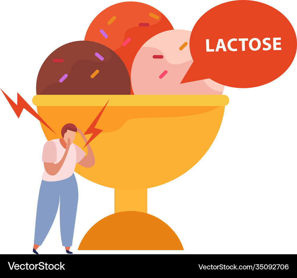 Lactose intolerance Royalty Free Vector Image - VectorStock
