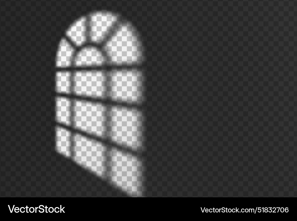 Light effect shadow overlay from arched window Vector Image Light effect shadow overlay from arched window Vector Image