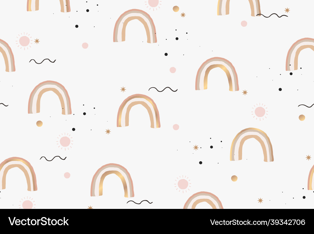 Rainbow background cute desktop wallpaper Vector Image