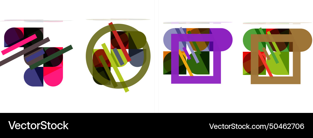 Square and round shape geometric poster set Vector Image