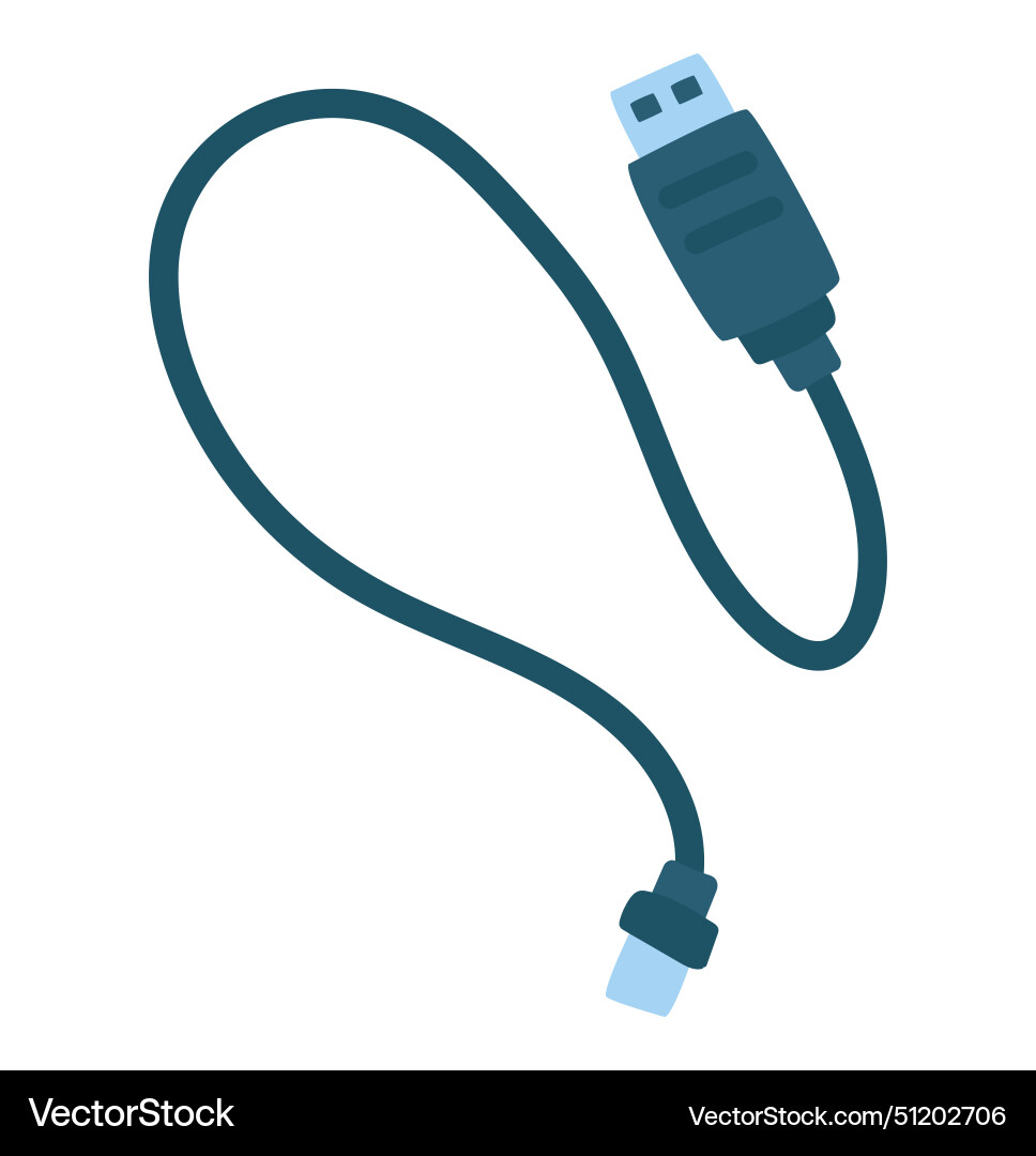 Usb cable in flat design mobile phone charger Vector Image