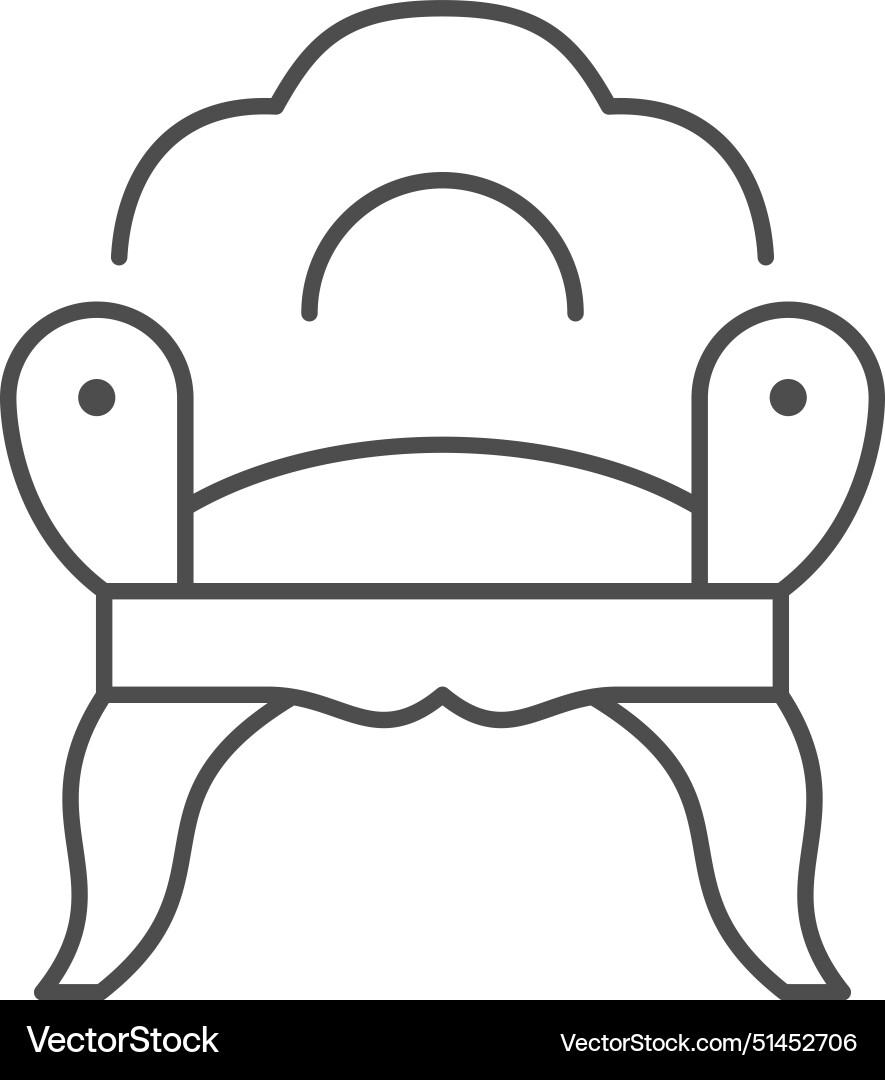 Vintage chair line outline icon Royalty Free Vector Image