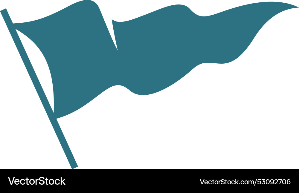 Waving flag icon blue textile symbol map sign Vector Image