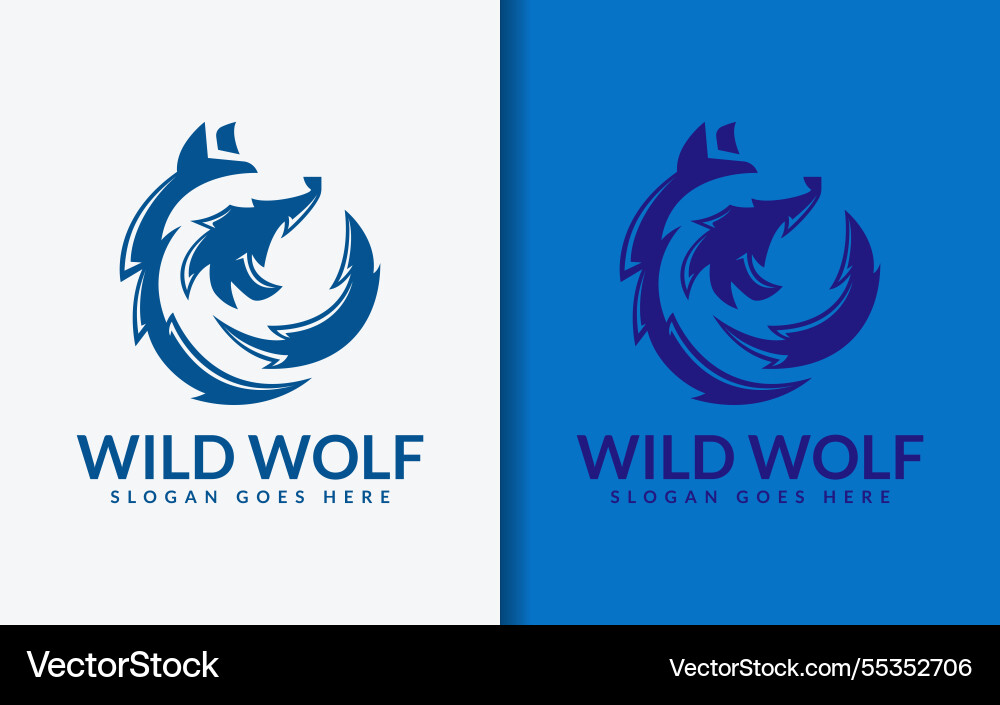 Wild wolf logo design abstract minimalist Vector Image