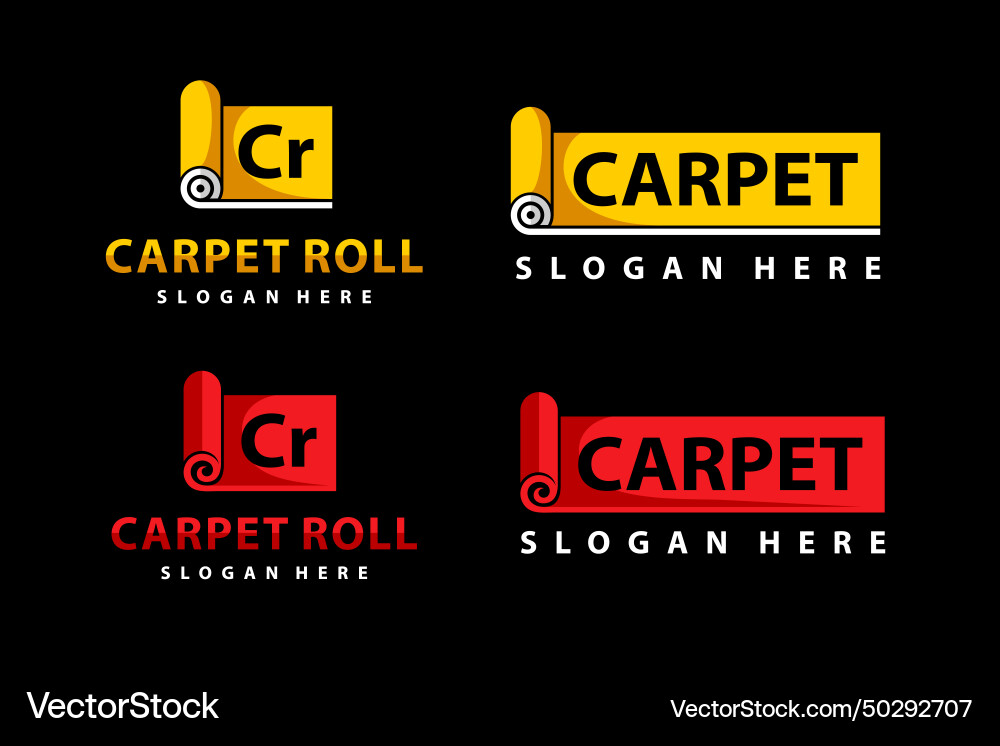 Carpet roll logo design Royalty Free Vector Image
