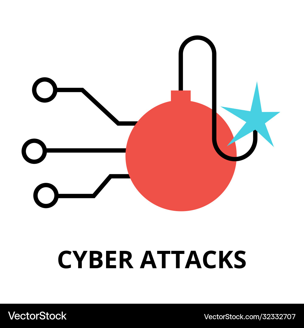 Cyber attacks icon Royalty Free Vector Image - VectorStock