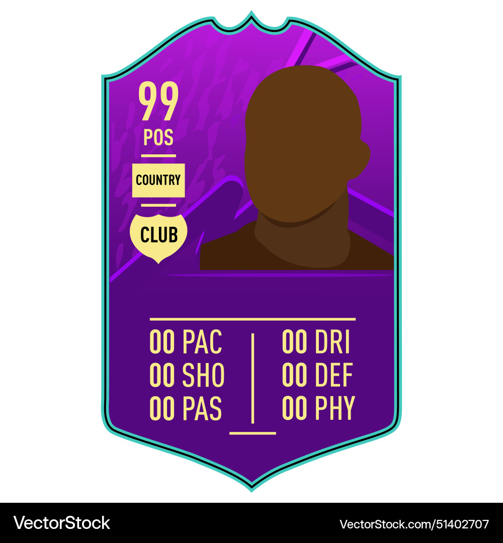Fut card- fifa ultimate team custom card Vector Image