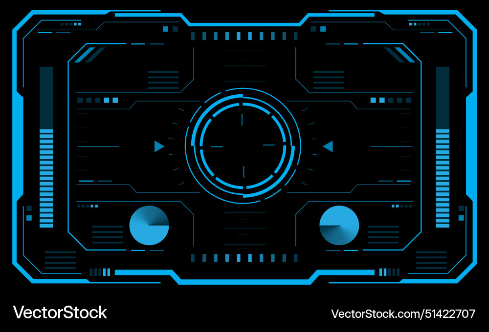 Hud sci-fi interface screen blue view design Vector Image
