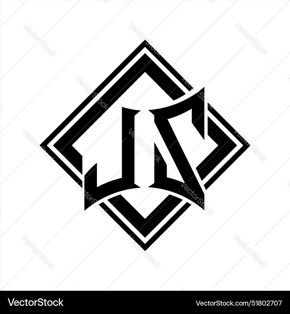 Jz letter logo with abstract shield shape Vector Image