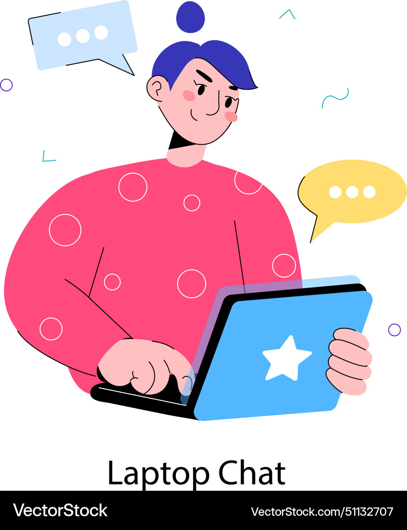 Laptop chat Royalty Free Vector Image - VectorStock