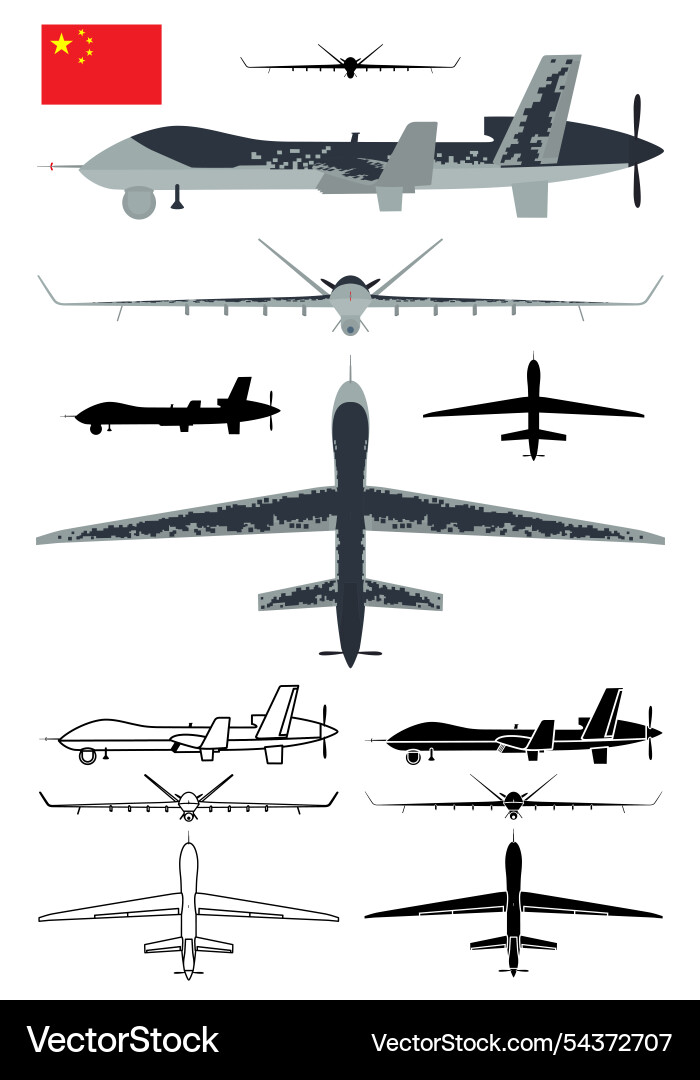 Military attack and reconnaissance drone uav – Royalty-Free Vector ...