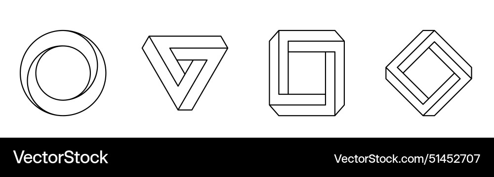 Optical illusion shapes isolated on white Vector Image