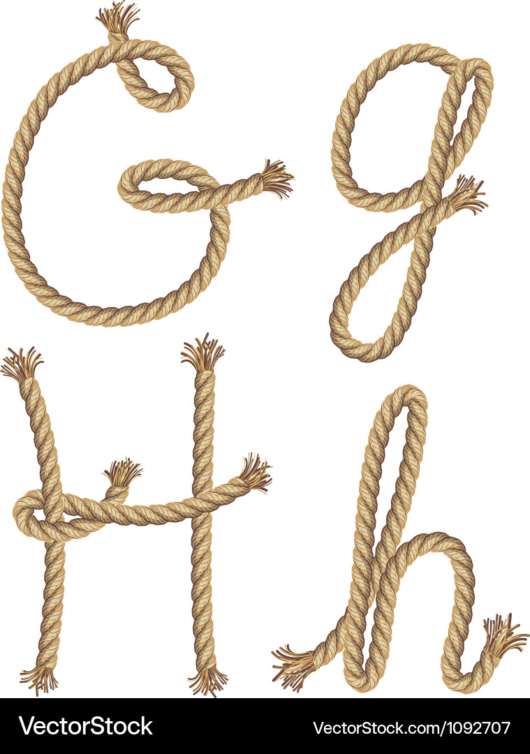 Rope Alphabet Letters Royalty Free Vector Image