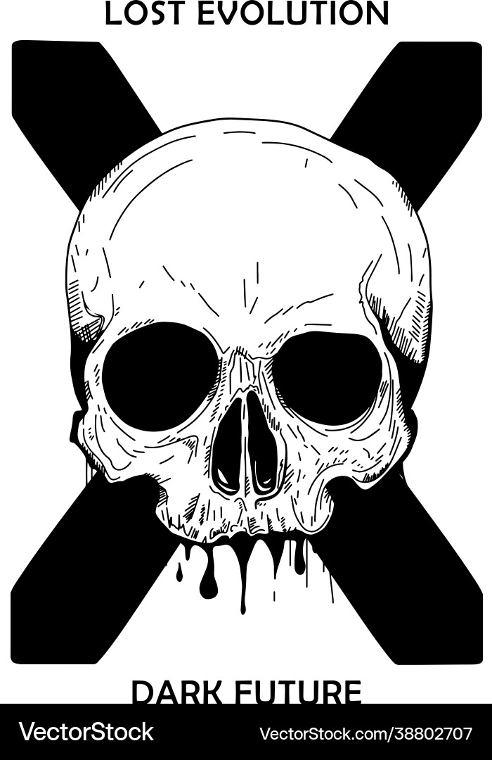 Skull with Bold Slogan Royalty Free Vector Image