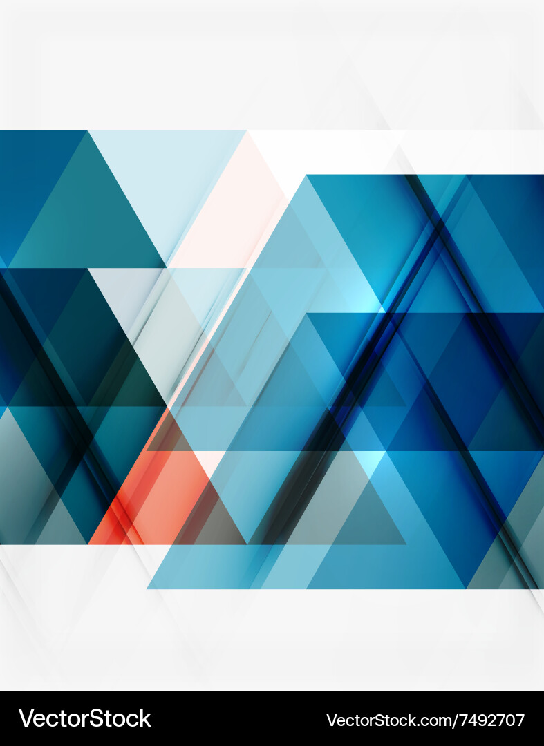 Transparent overlapping triangles on white Vector Image