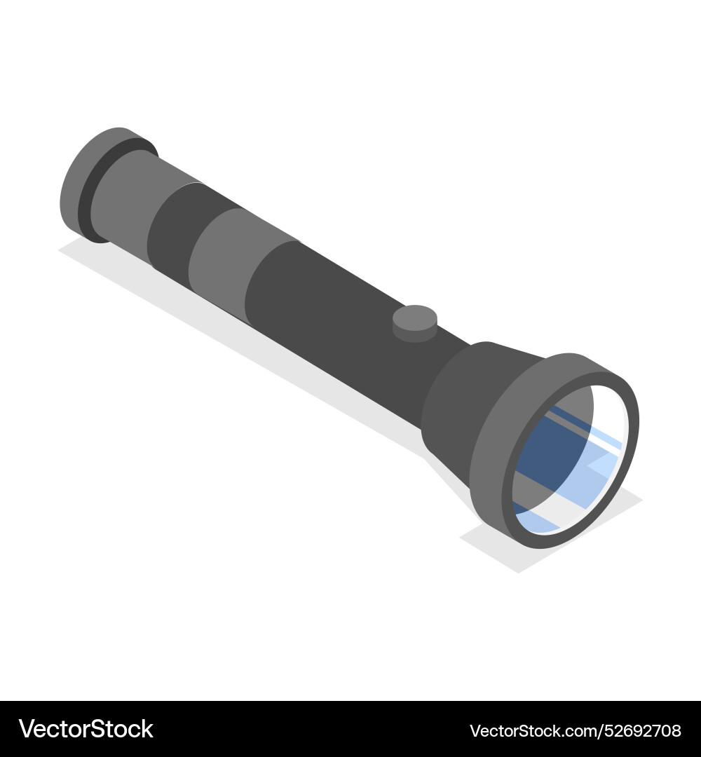 3d isometric flat set of flashlights item Vector Image