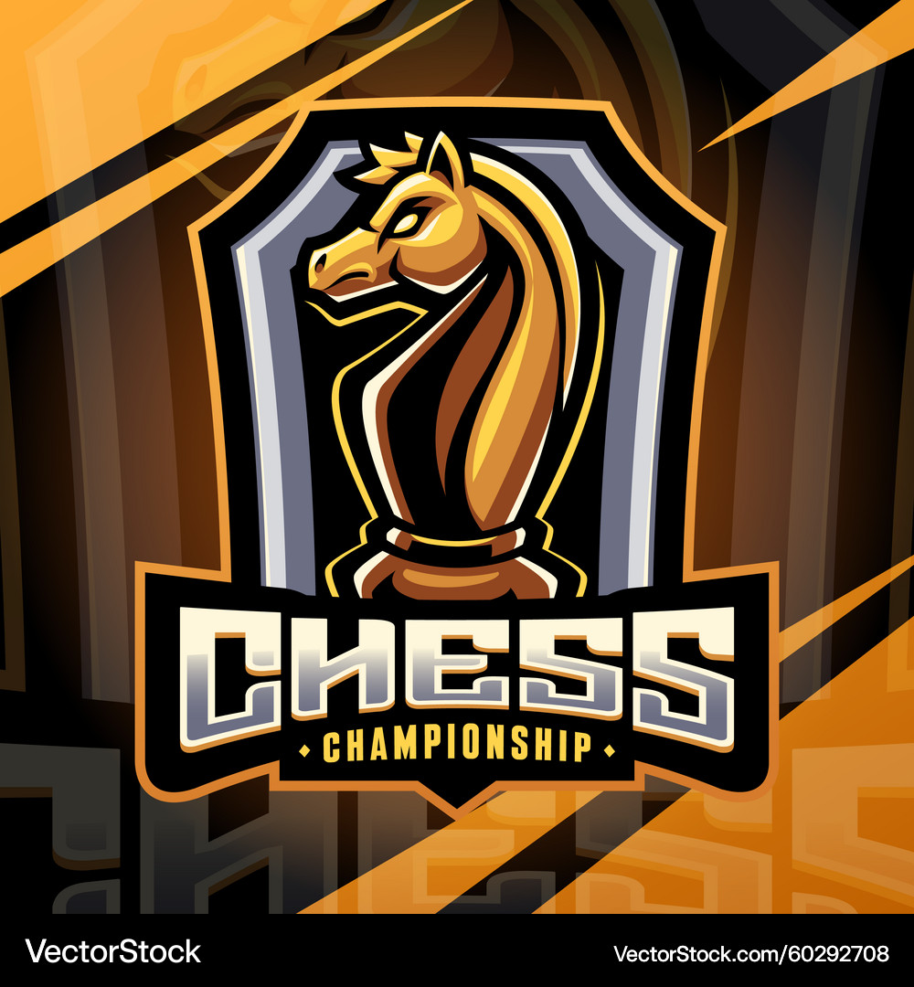 Chess Mascot Logo - Esports Theme Royalty Free Vector Image