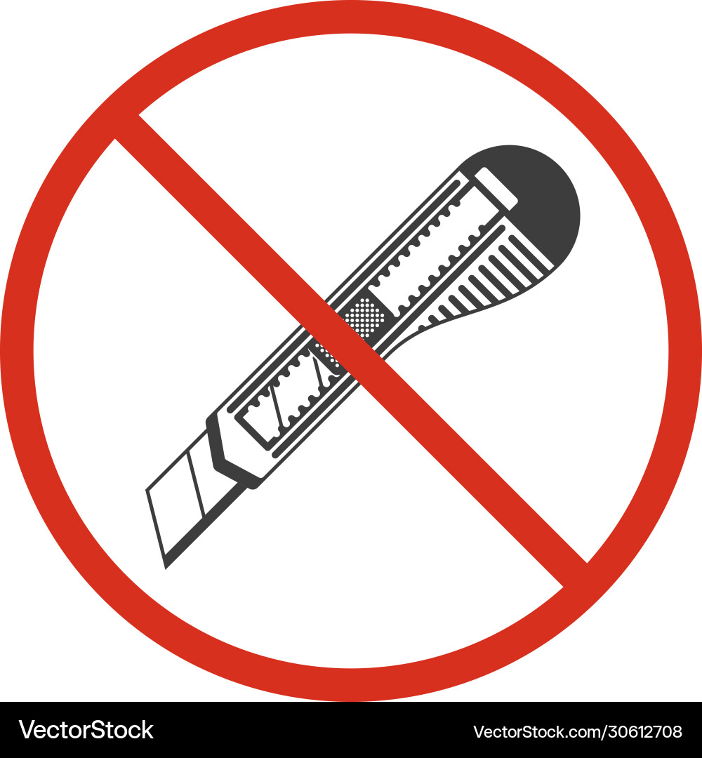 Do not use cutter knife Royalty Free Vector Image
