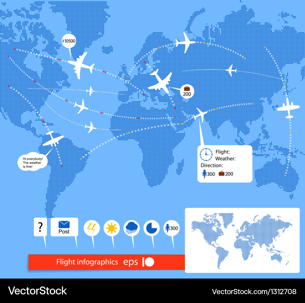 Flight infographics Royalty Free Vector Image - VectorStock