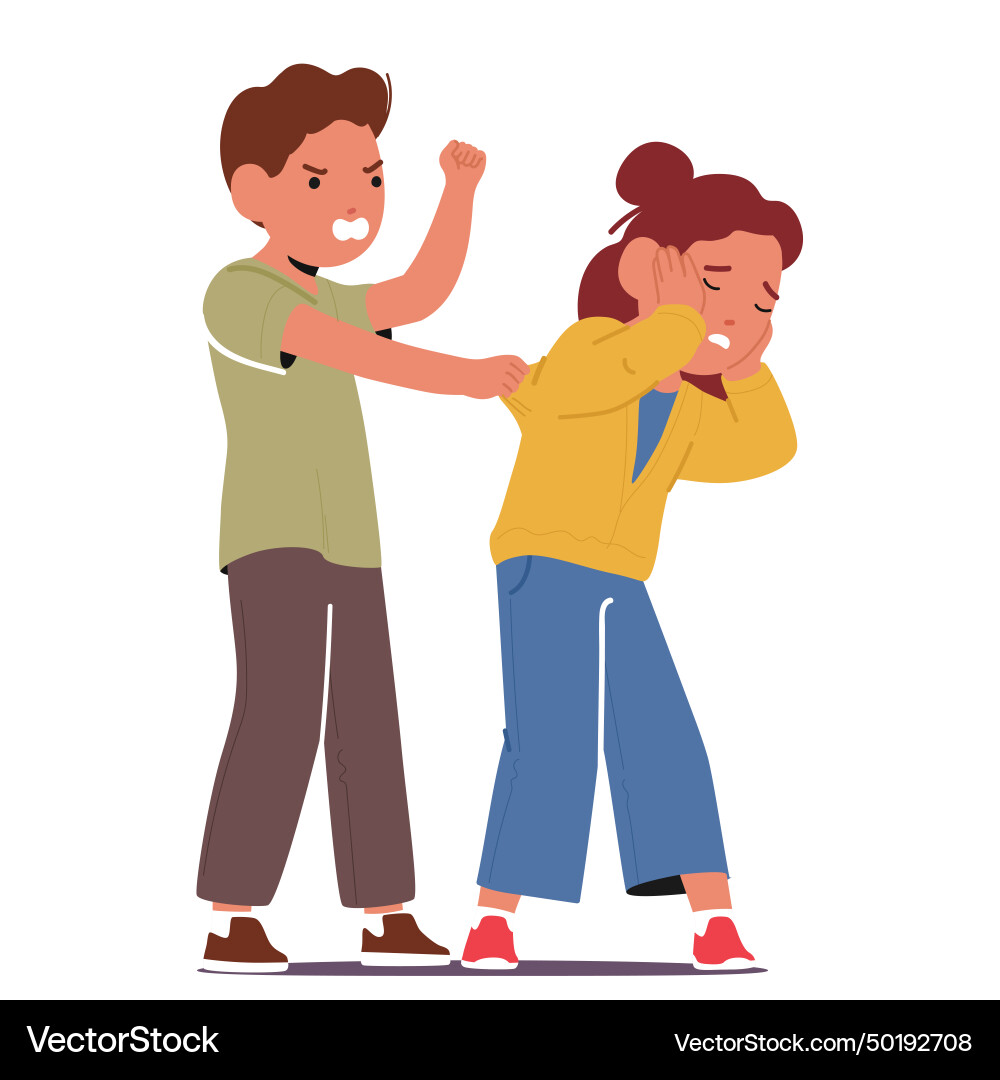 Furious boy and girl clash in heated argument Vector Image