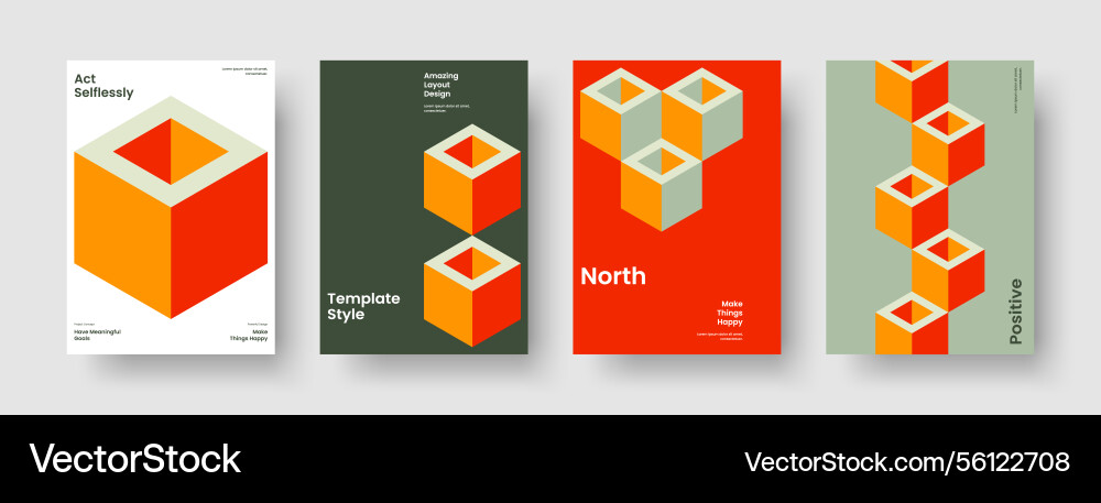 Geometric flyer layout modern business Royalty Free Vector