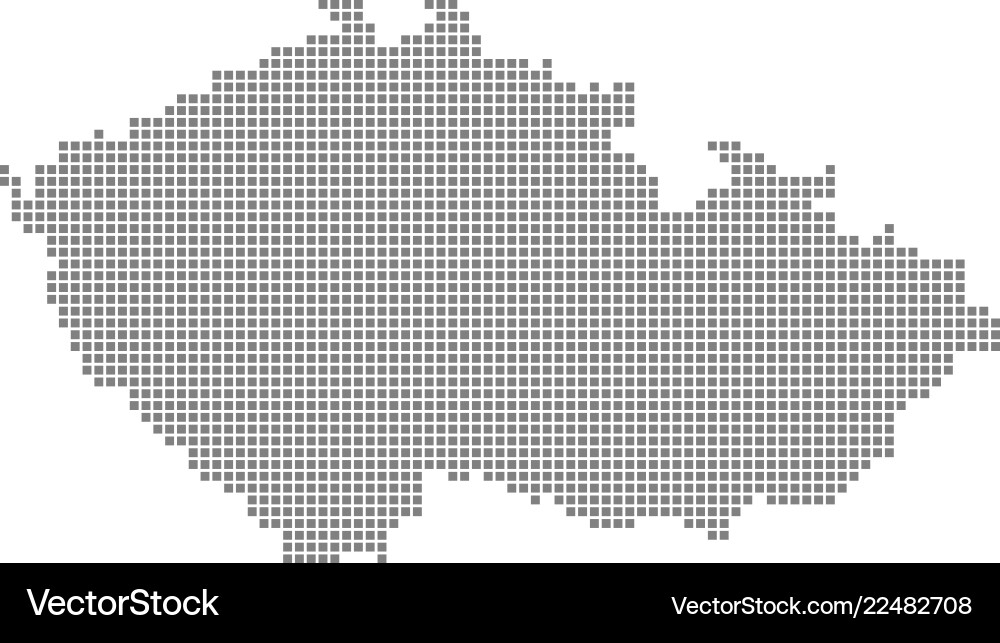 Pixel map of czech republic dotted Royalty Free Vector Image
