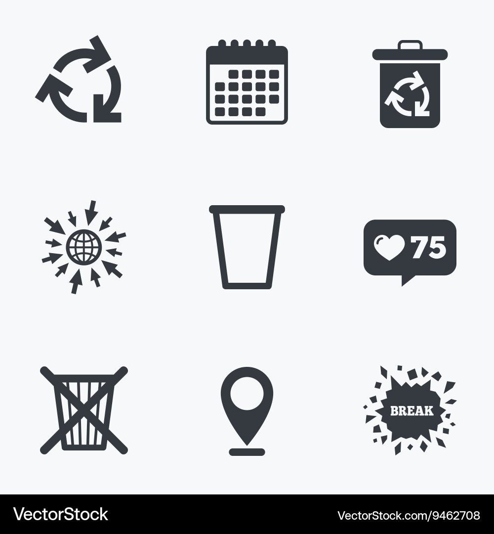 Recycle bin icons reuse or reduce symbol Vector Image
