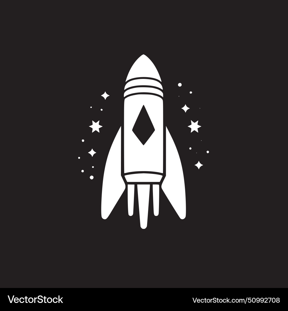 Rocket - minimalist and simple silhouette Vector Image