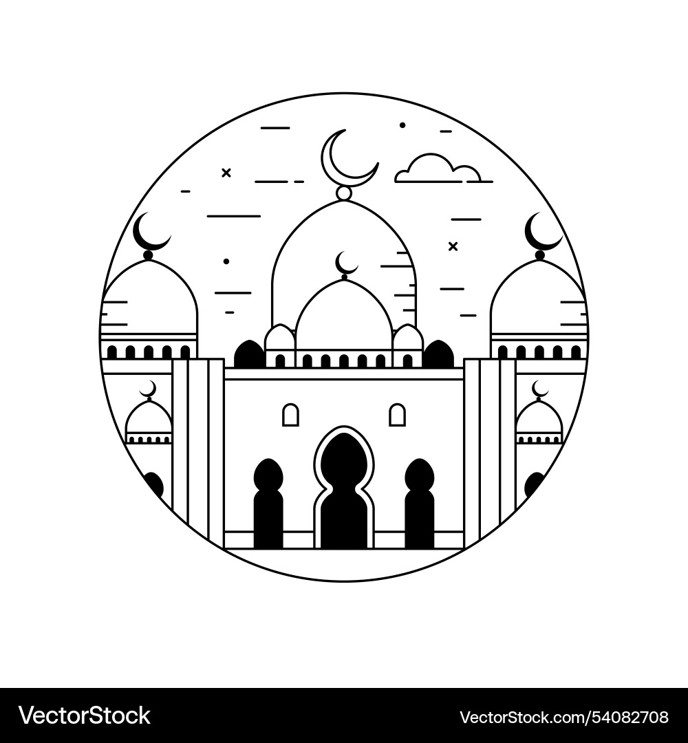 Sheikh zayed grand mosque abu dhabi landmark Vector Image