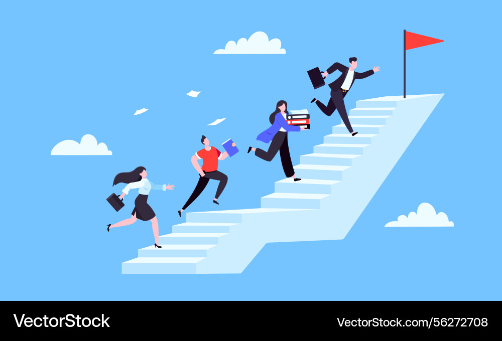 Success career ladder steps path challenge Vector Image