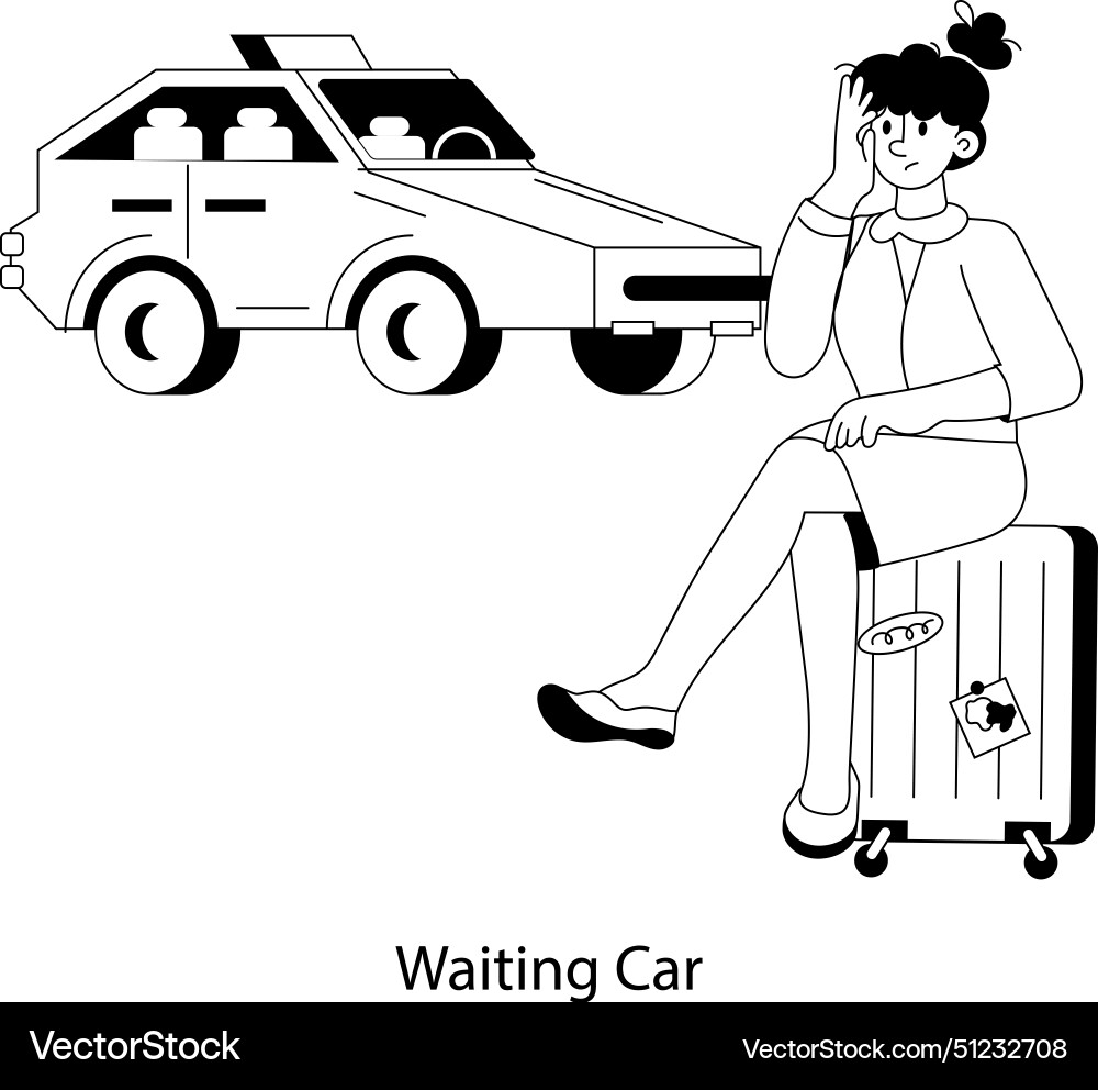 Waiting car Royalty Free Vector Image - VectorStock Waiting car Royalty Free Vector Image - VectorStock