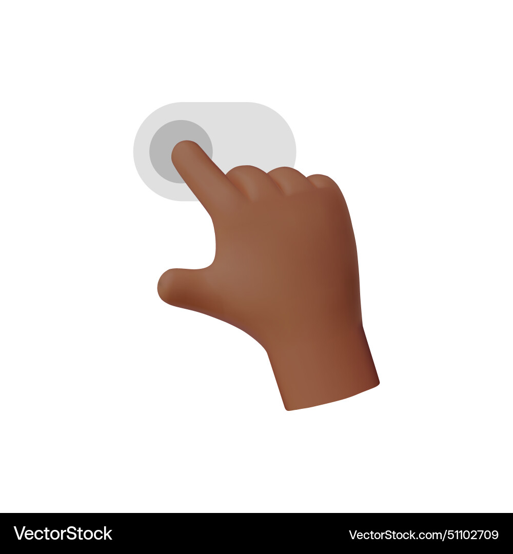 3d hand pressing action icon Royalty Free Vector Image