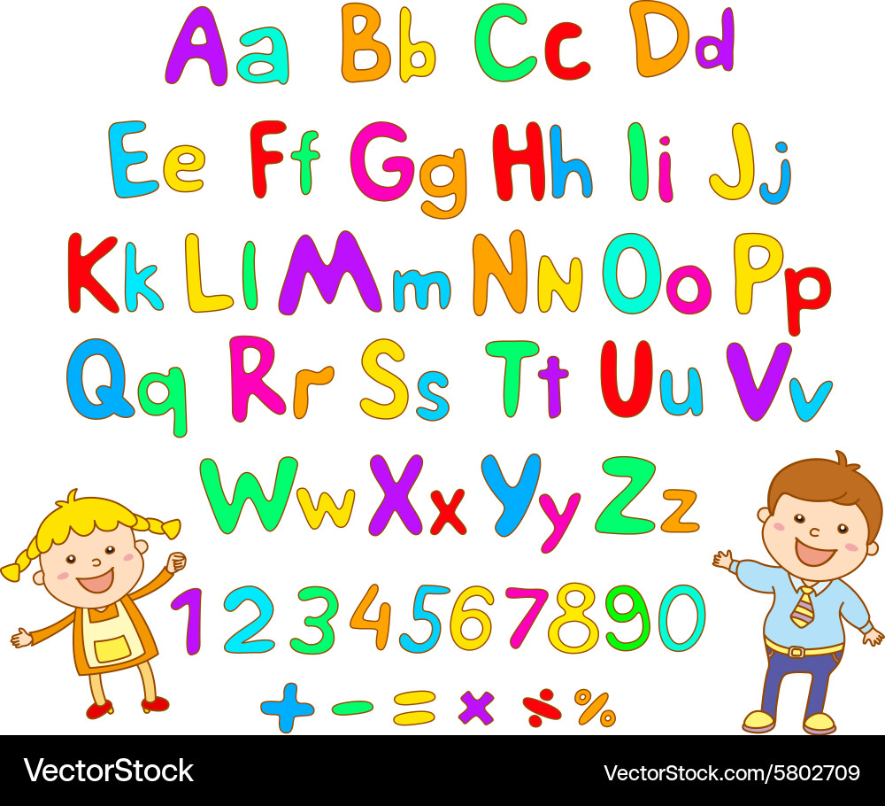 Abcd Images For Child Happy Kids With ABCD Banner Stock Vector Image