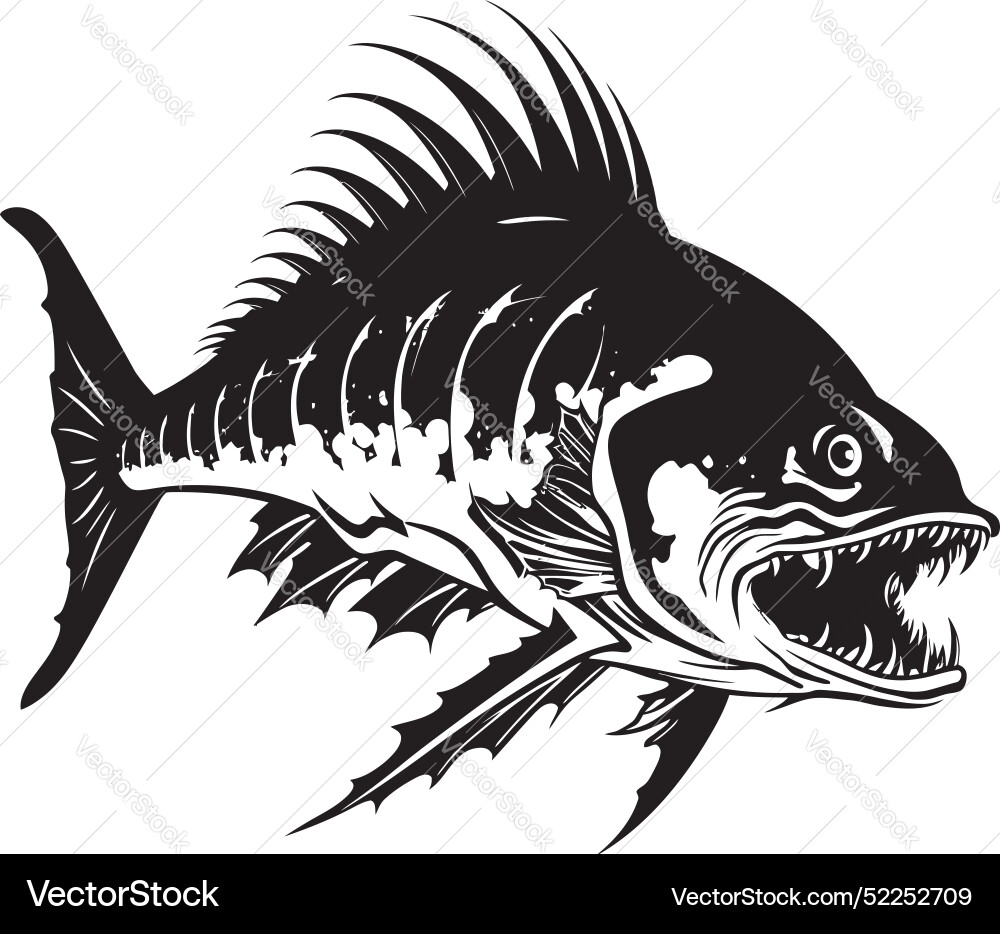Abyssal aura mark black design for predator fish Vector Image