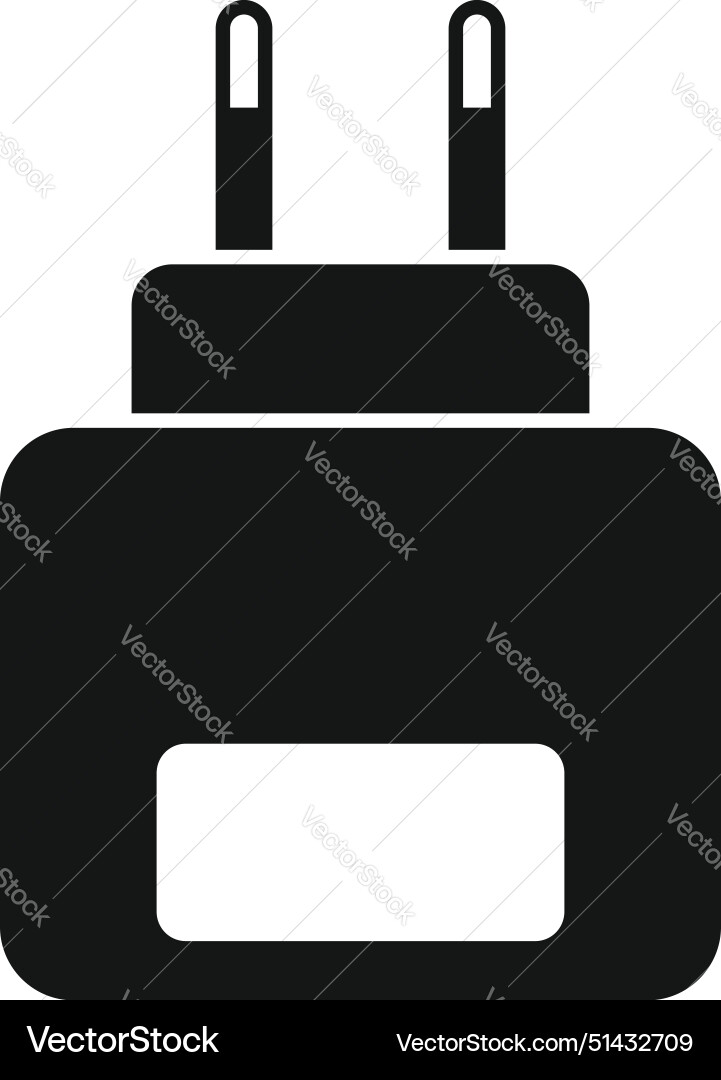 Black silhouette of a power plug icon Royalty Free Vector