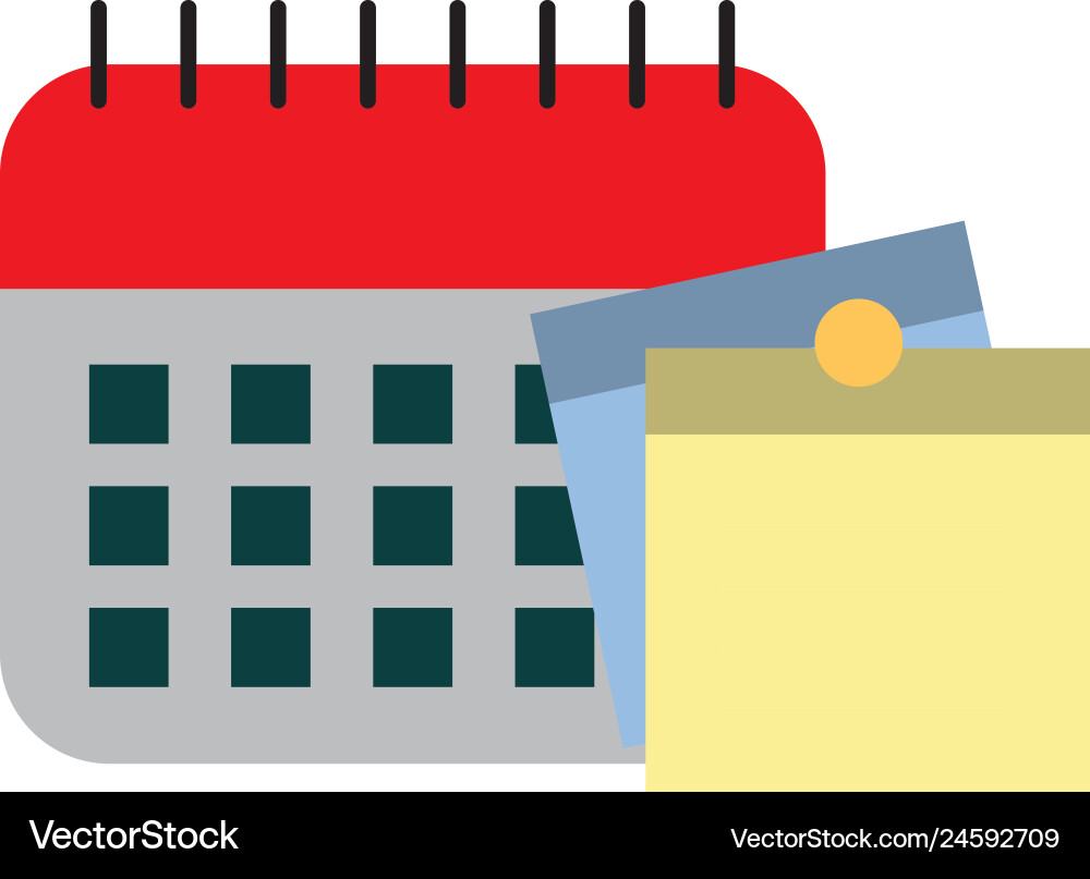 Calendar with reminders isolated icon Royalty Free Vector