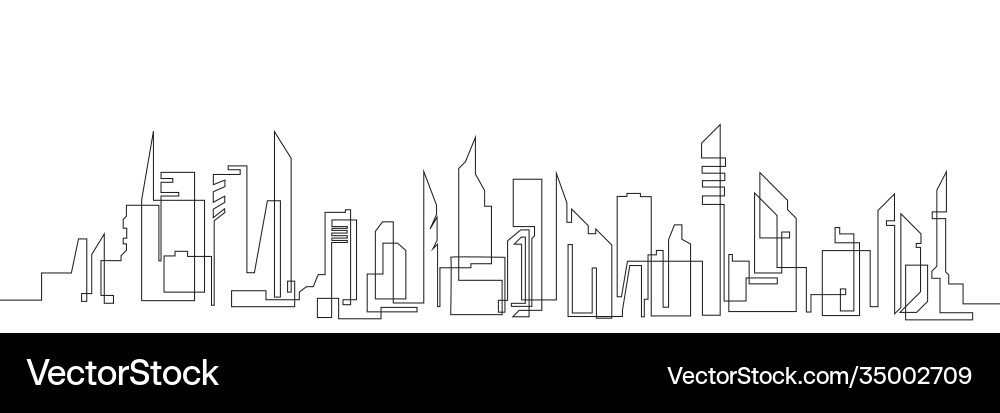 City landscapes line Royalty Free Vector Image