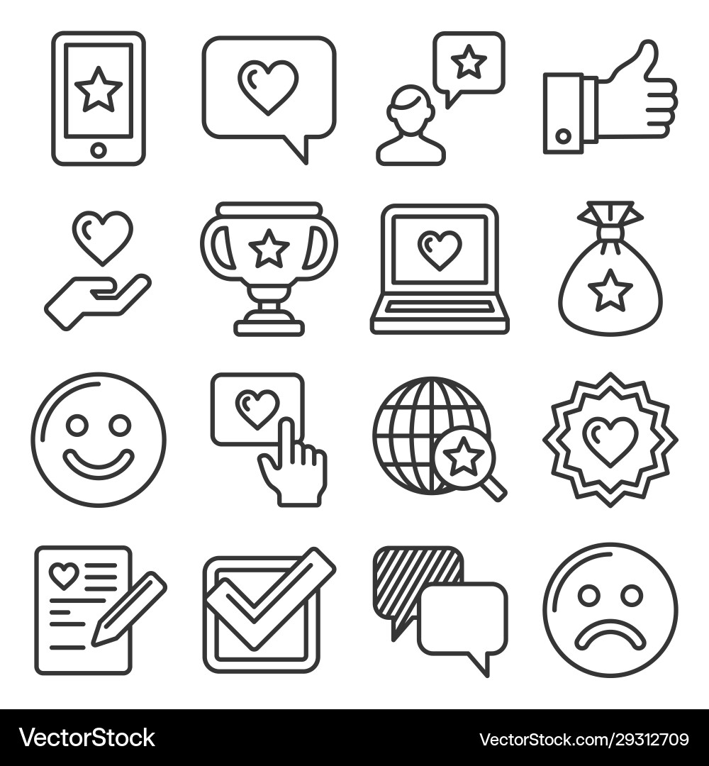 Customer Feedback & Reviews Icon Collection Vector Image