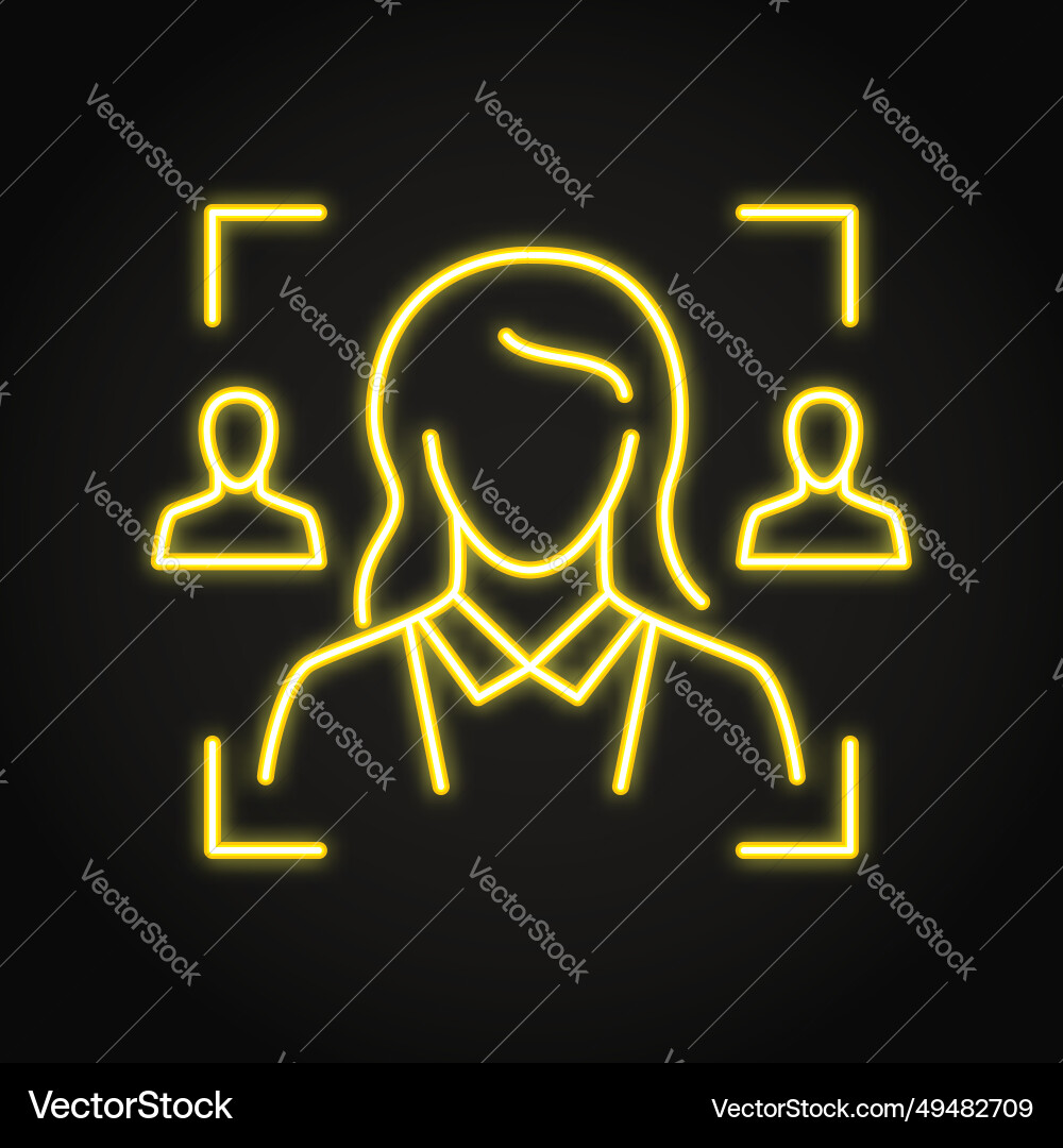Customer focus neon line icon Royalty Free Vector Image