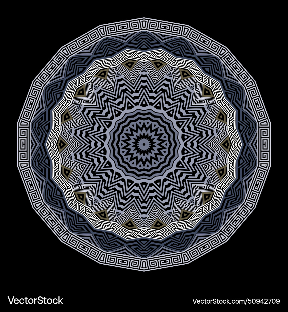 Elegant ethnic greek style round mandala pattern Vector Image