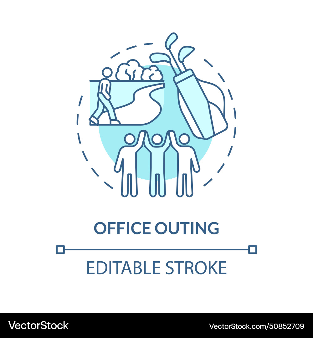 Office outing soft blue concept icon Royalty Free Vector