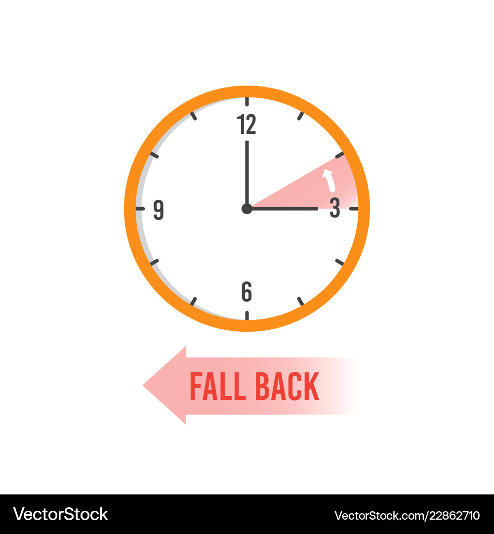 Autumn time back change your clocks on winter Vector Image