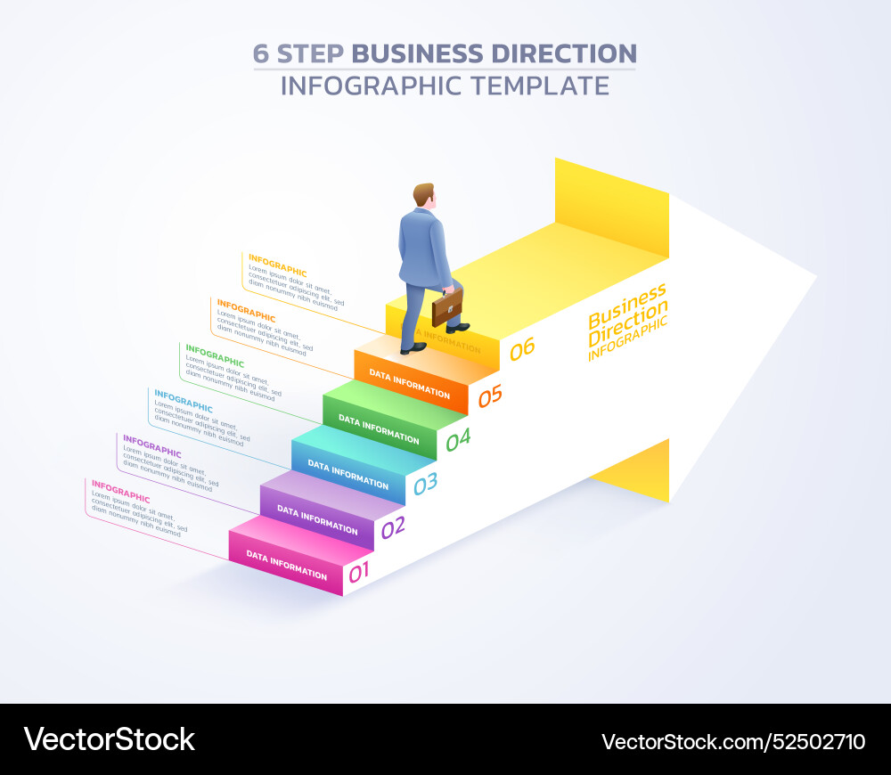 Business direction arrow staircase infographic Vector Image