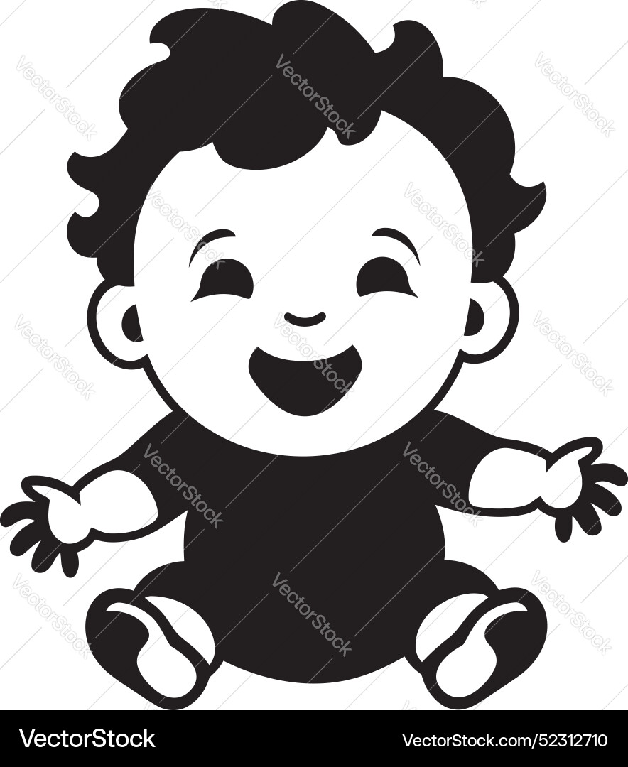 Cuteness overload laughing infant logo darling Vector Image