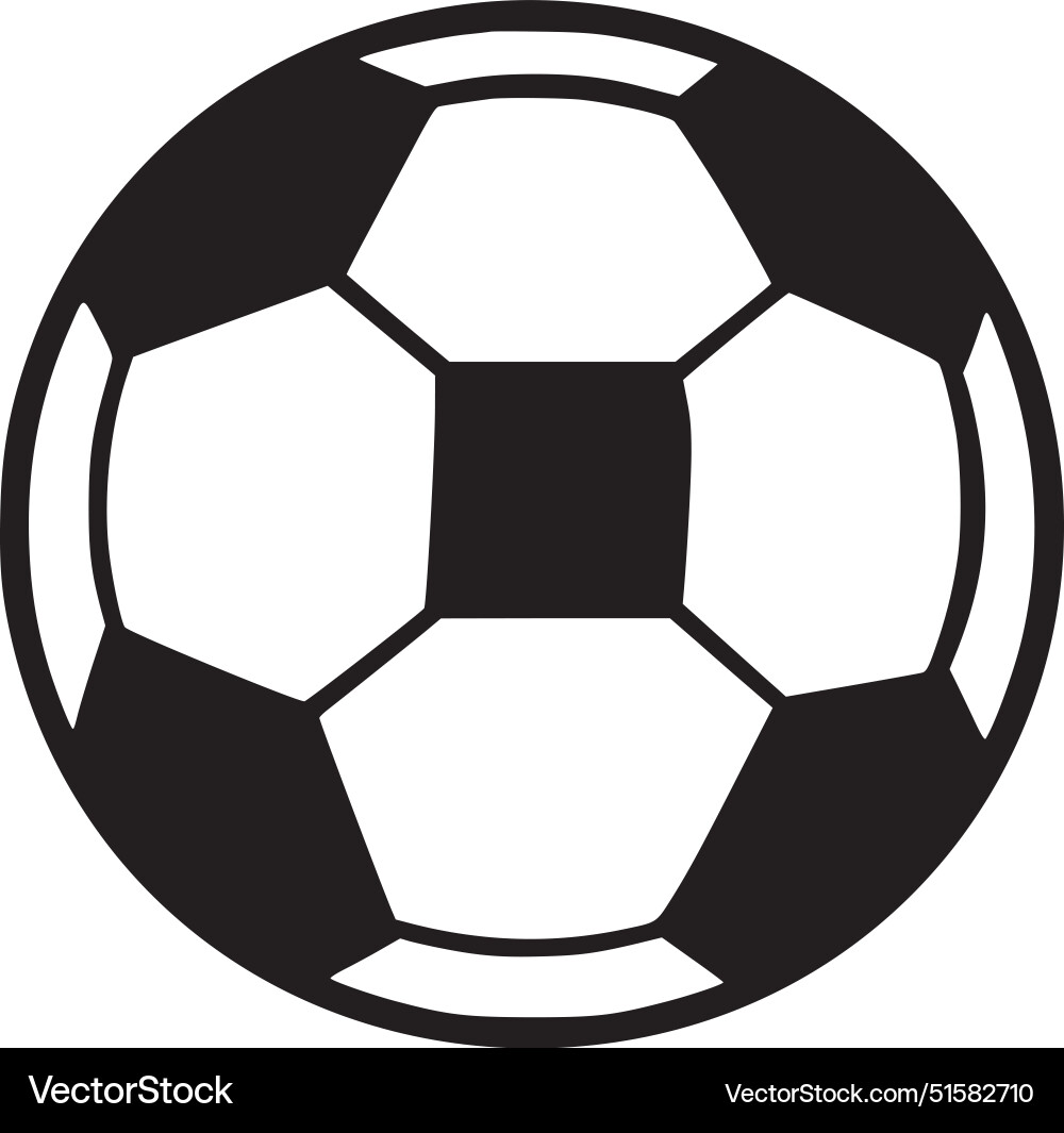 Football - black and white Royalty Free Vector Image