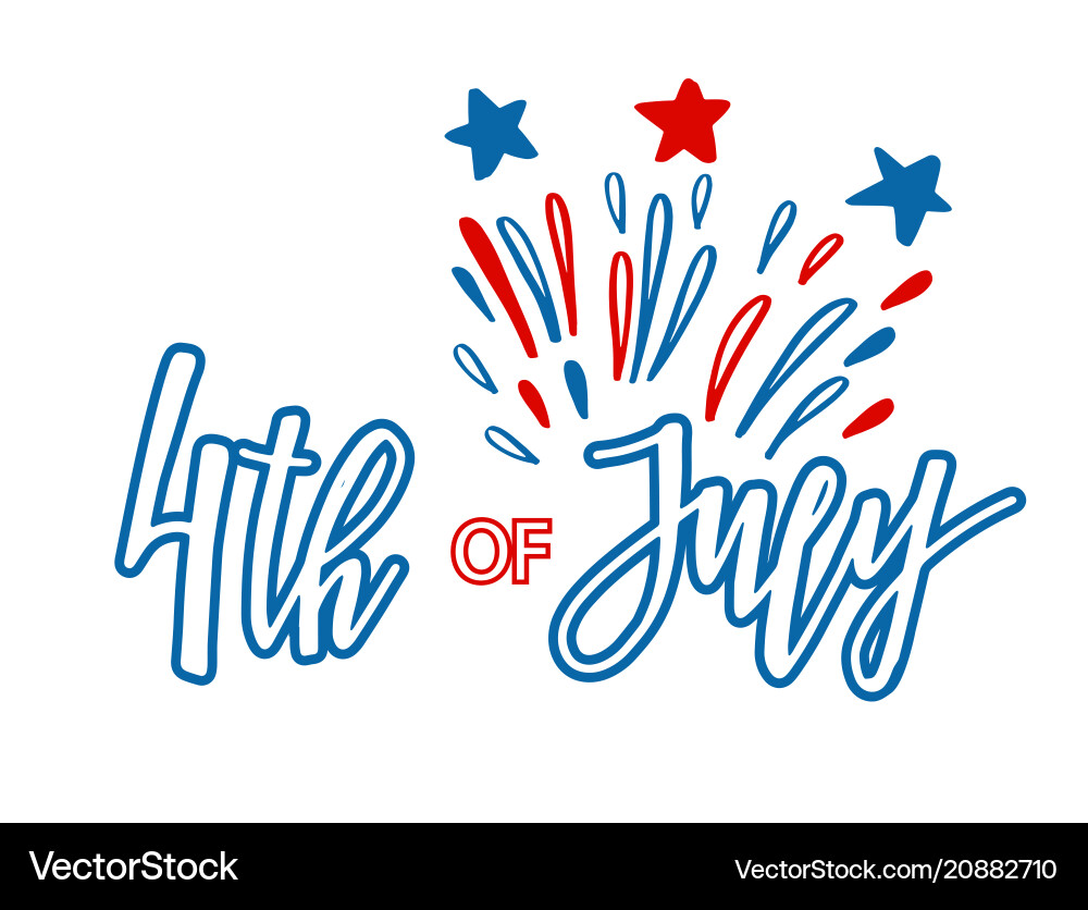 Fourth of July Lettering Royalty Free Vector Image