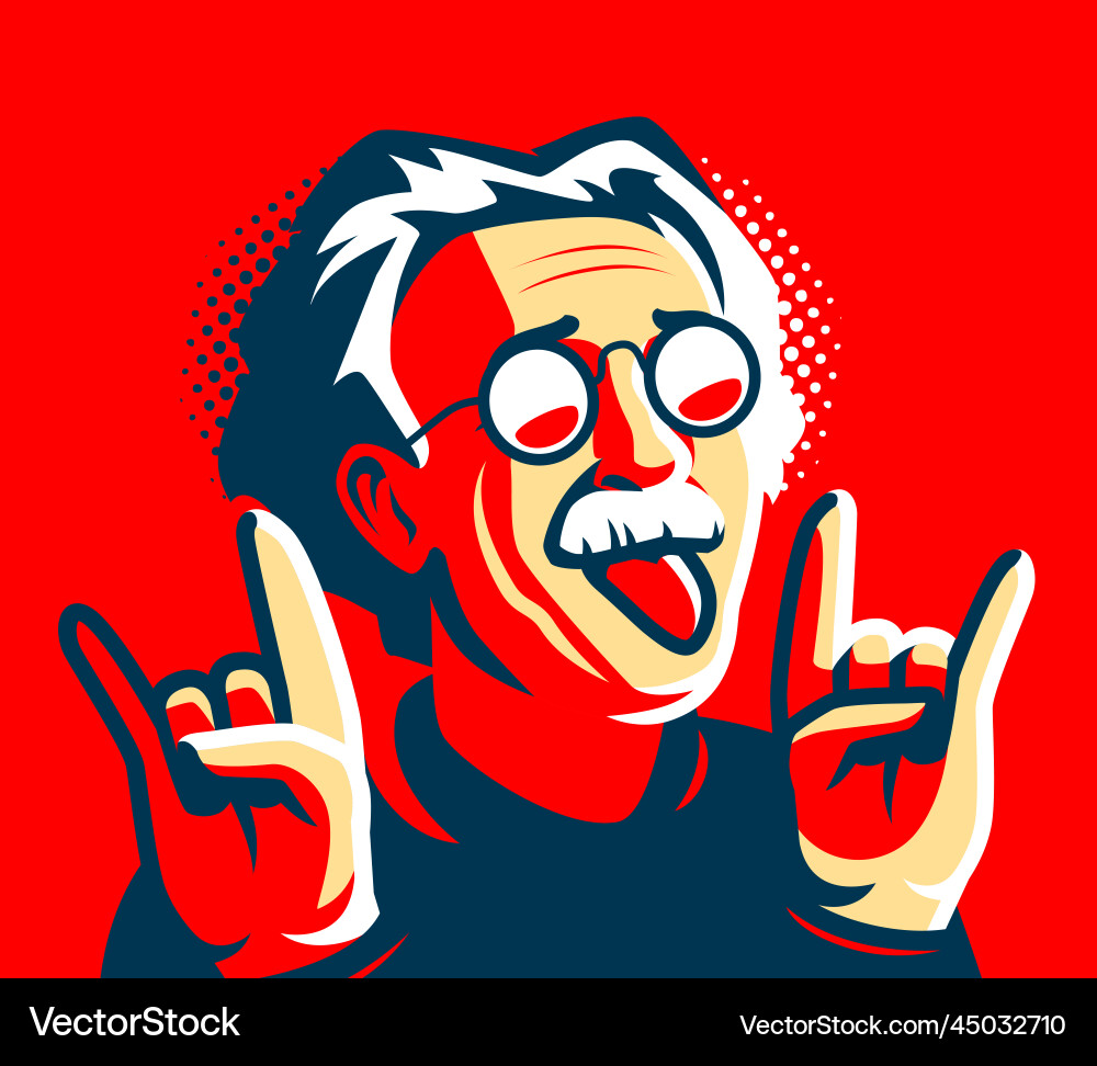 Funny portrait of scientist albert einstein Vector Image