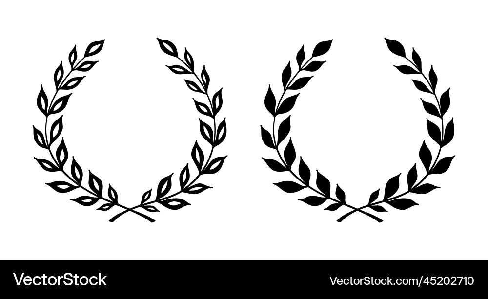 Hand drawn laurel wreaths Royalty Free Vector Image