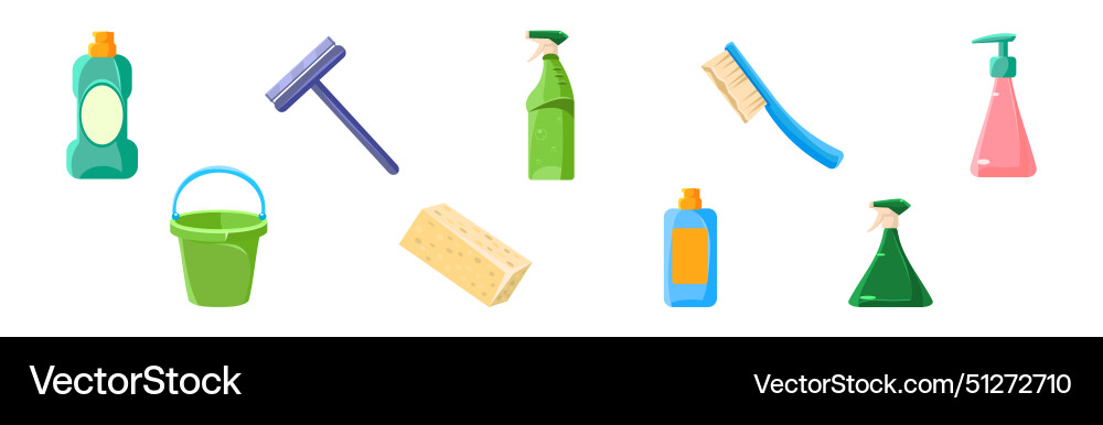 Home cleaning object and equipment for cleanup Vector Image