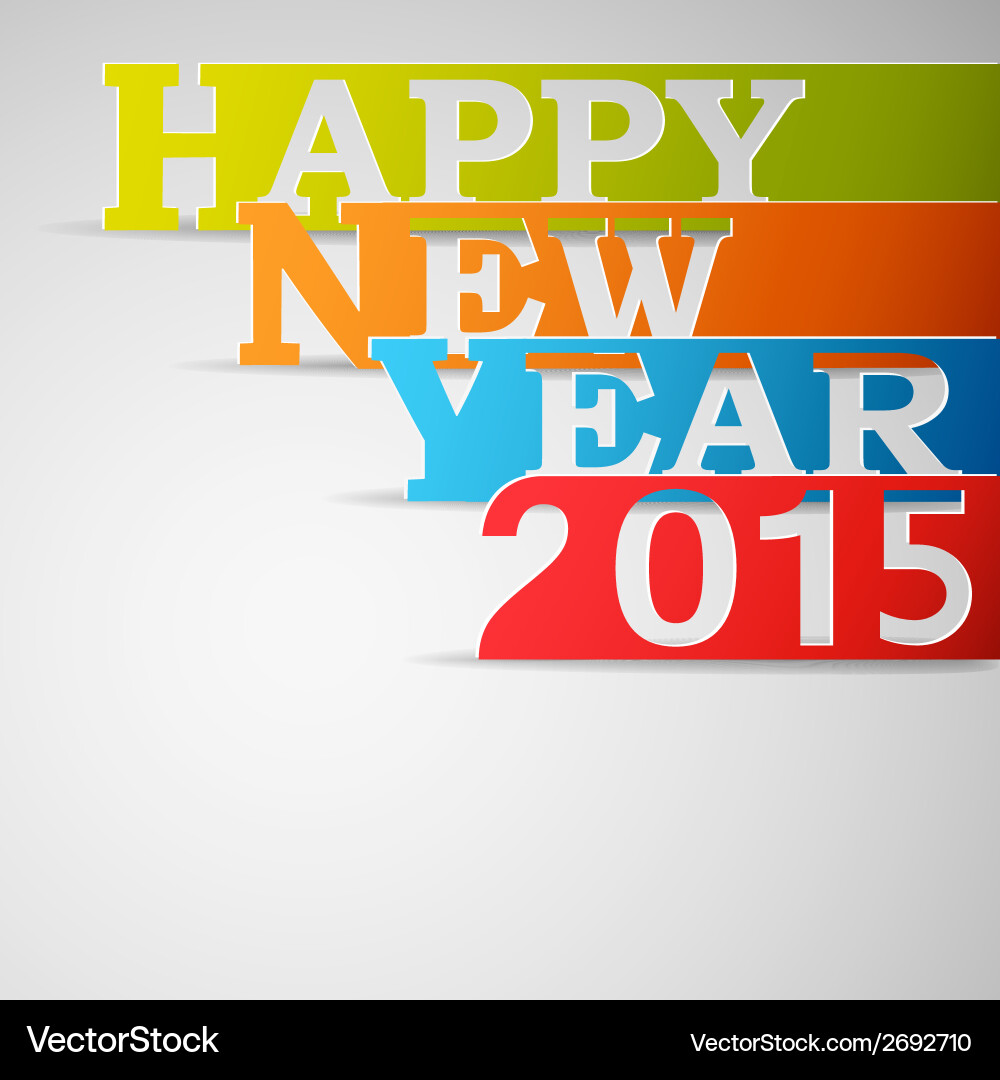 New Year 2015 Paper Cutouts Royalty Free Vector Image